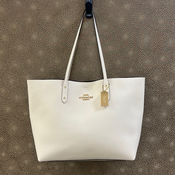 Coach | Bags | Coach White Leather Town Tote Shoulder Bag | Poshmark